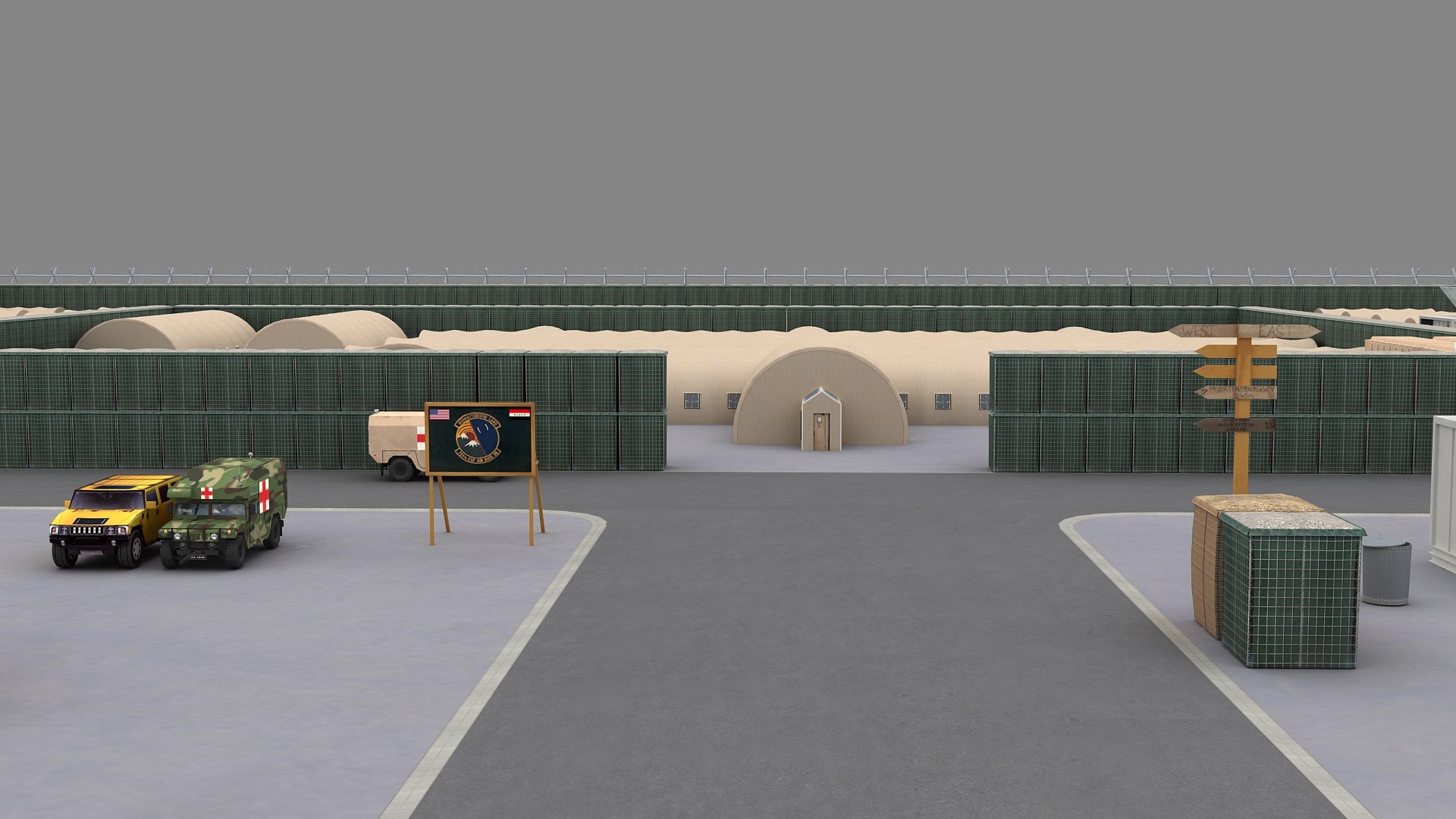 3D Military Base Security Area Model - TurboSquid 2380027