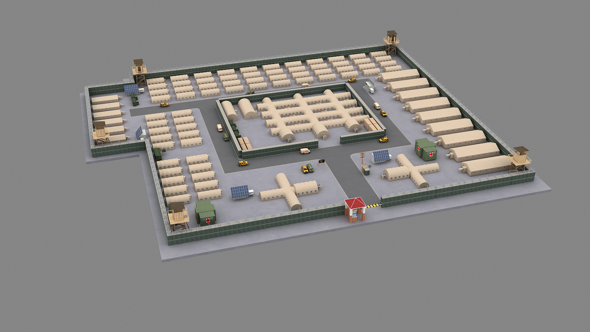 3D Military Base Security Area Model - TurboSquid 2380027