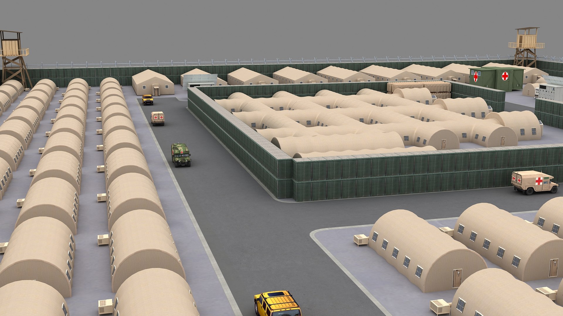 3D Military Base Security Area Model - TurboSquid 2380027
