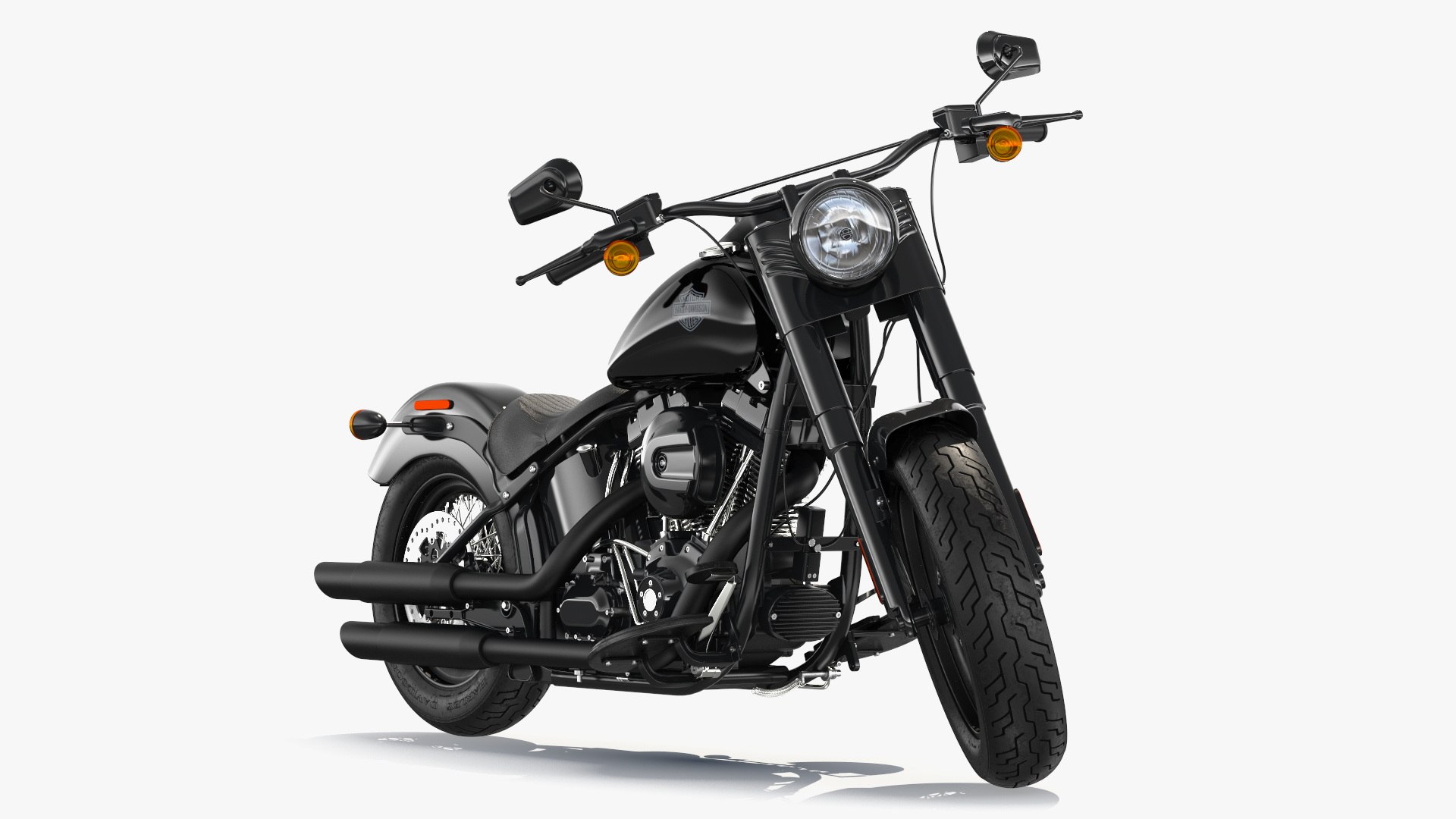 Cruiser Motorcycle Harley Davidson Softail Slim Rigged 3D Model ...
