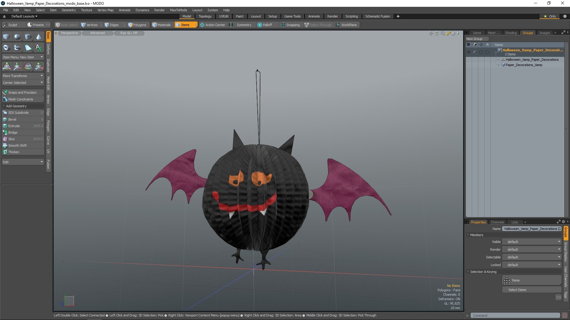 3D Model Halloween Vamp Paper Decorations - TurboSquid 2277617