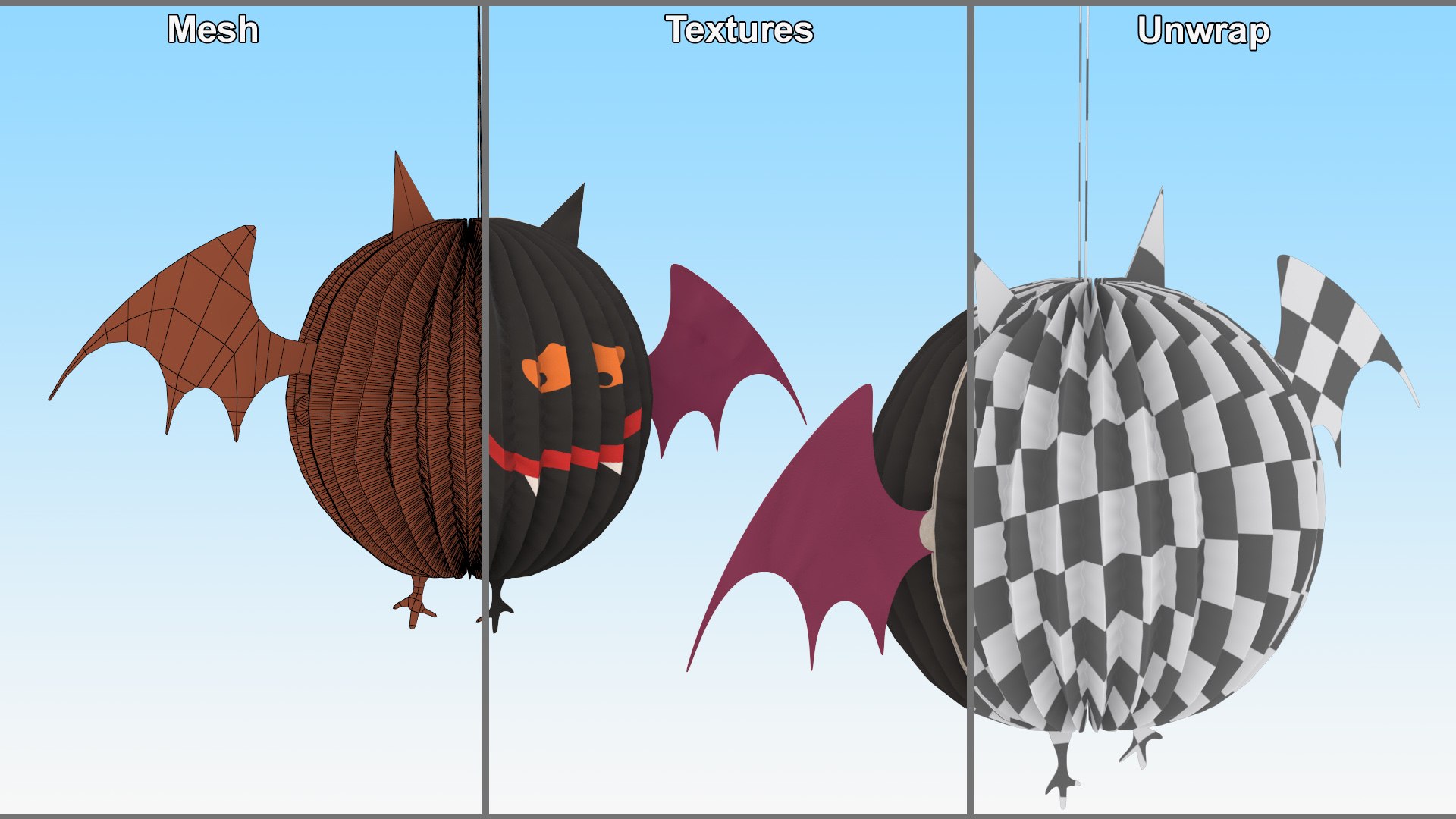 3D Model Halloween Vamp Paper Decorations - TurboSquid 2277617