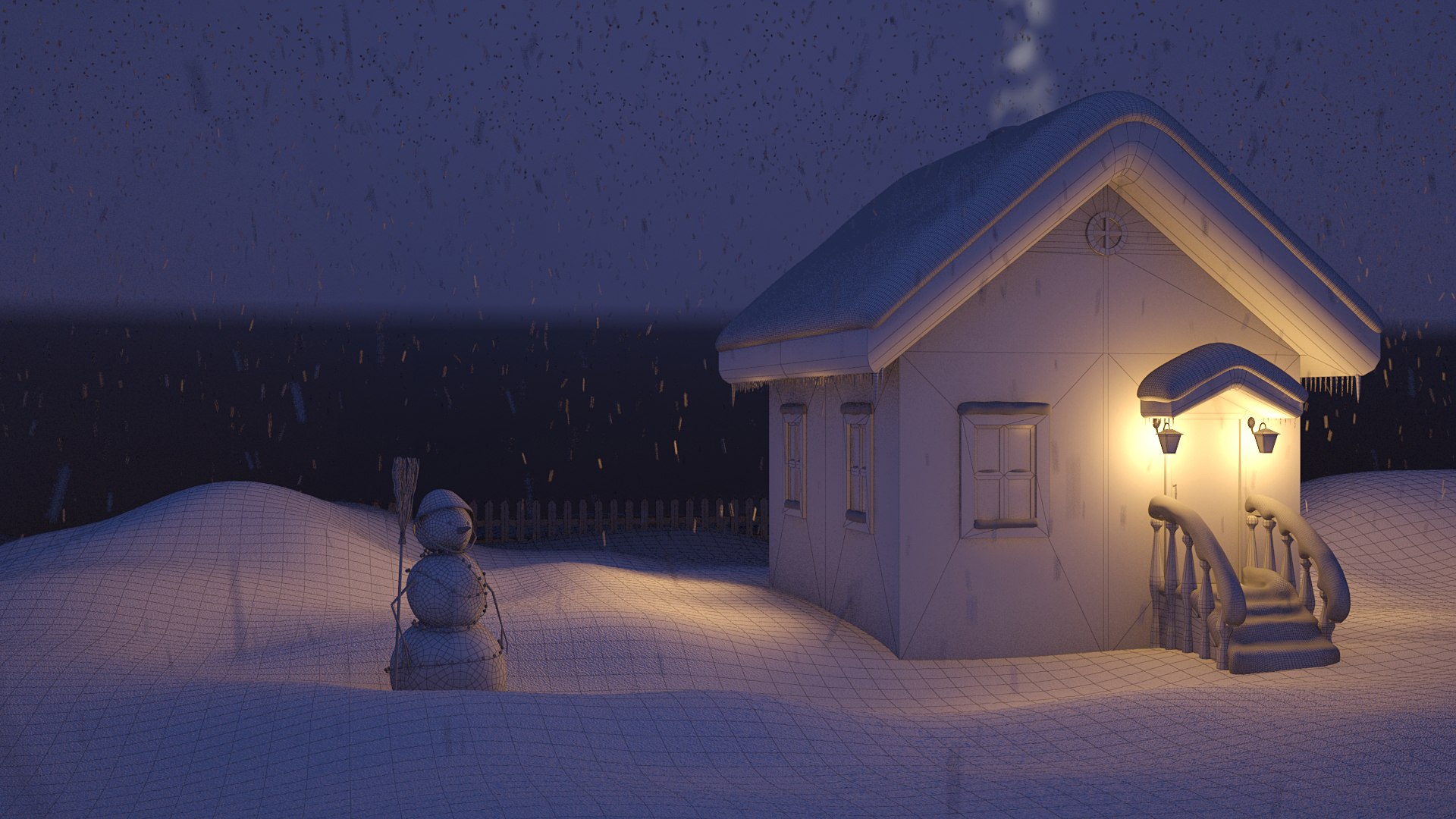Animation Falling Snow 3D Model - TurboSquid 1505469