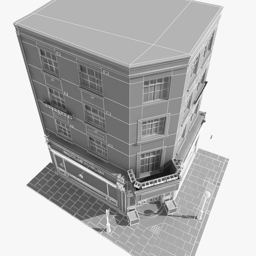 3d Corner Building London Model