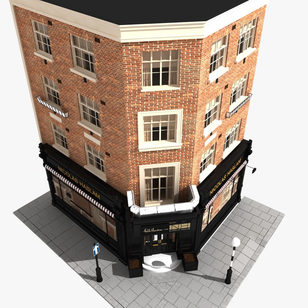 3d Corner Building London Model