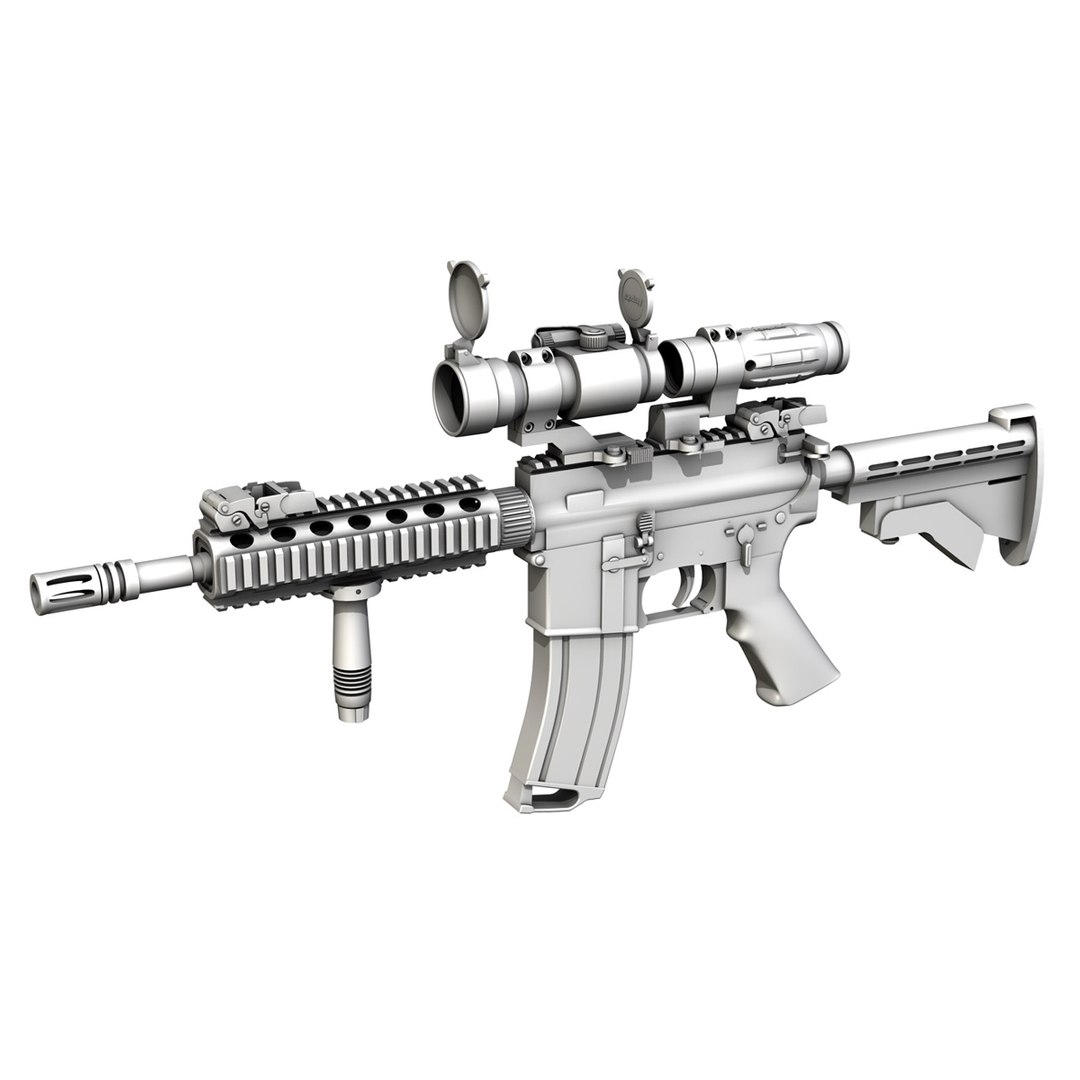 Colt M4a1 Sopmod Aimpoint 3d Model