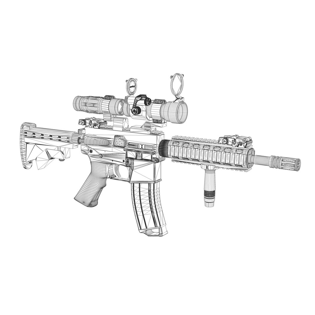 Colt M4a1 Sopmod Aimpoint 3d Model