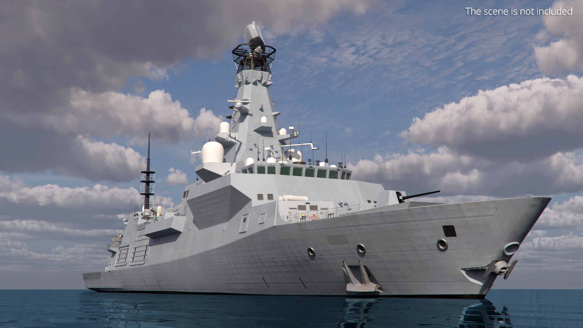 Royal Navy Frigate Type 26 Afloat With AW101 Merlin Grey 3D ...
