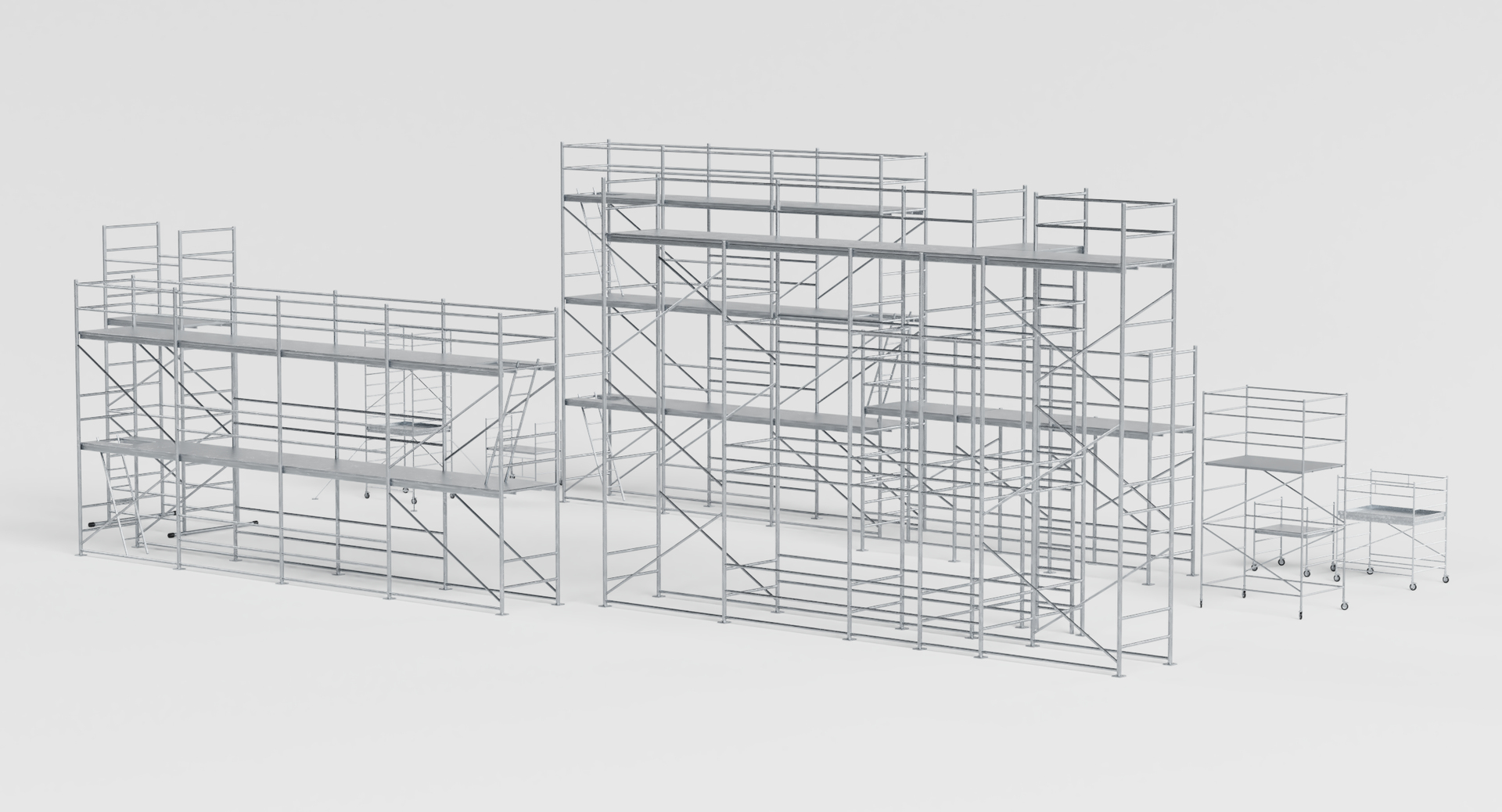 3D scaffoldings set pbr model - TurboSquid 1402247