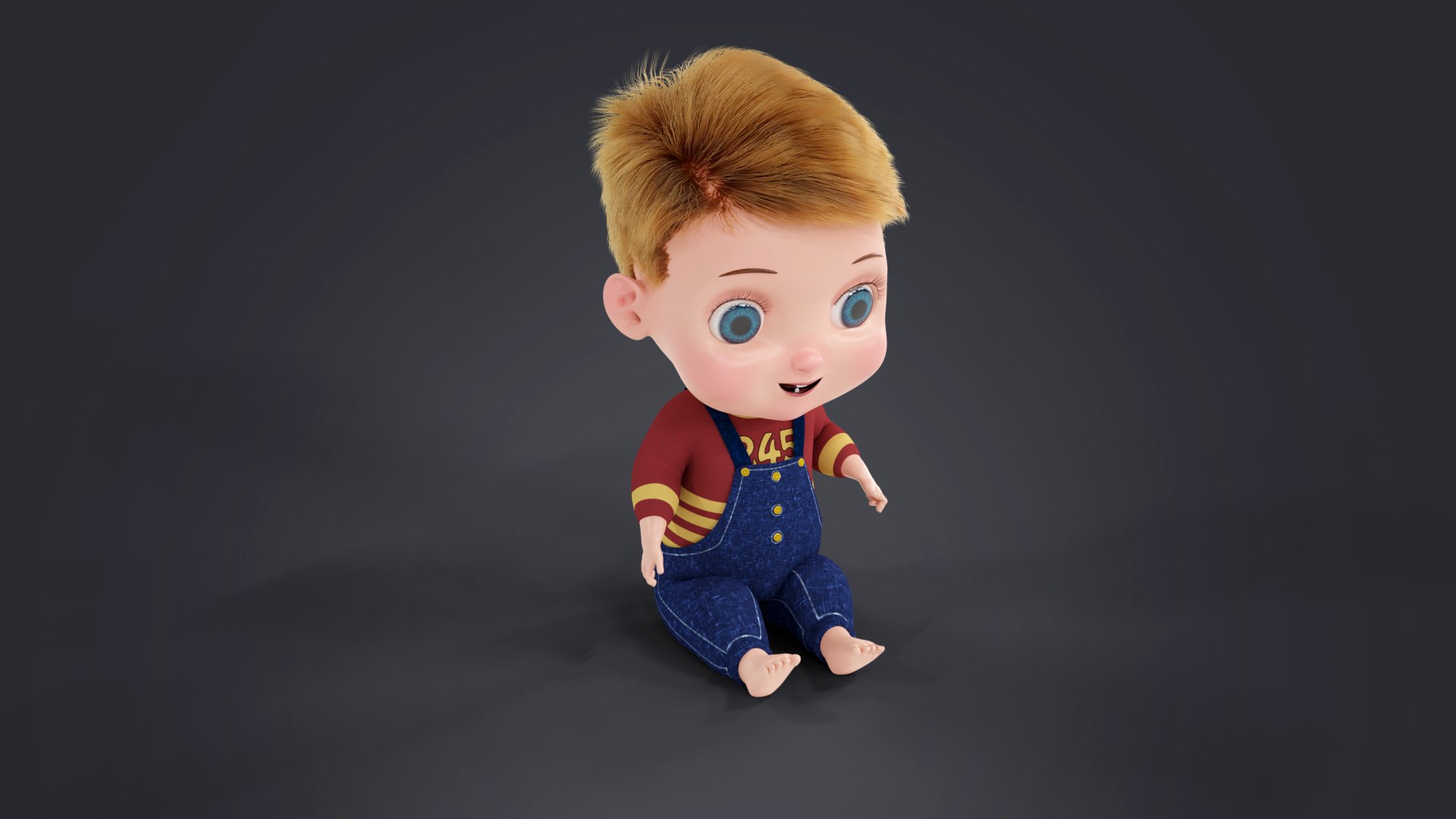 Cartoon Fur Boy Cute Character Rigged 3D Model - TurboSquid 1729616