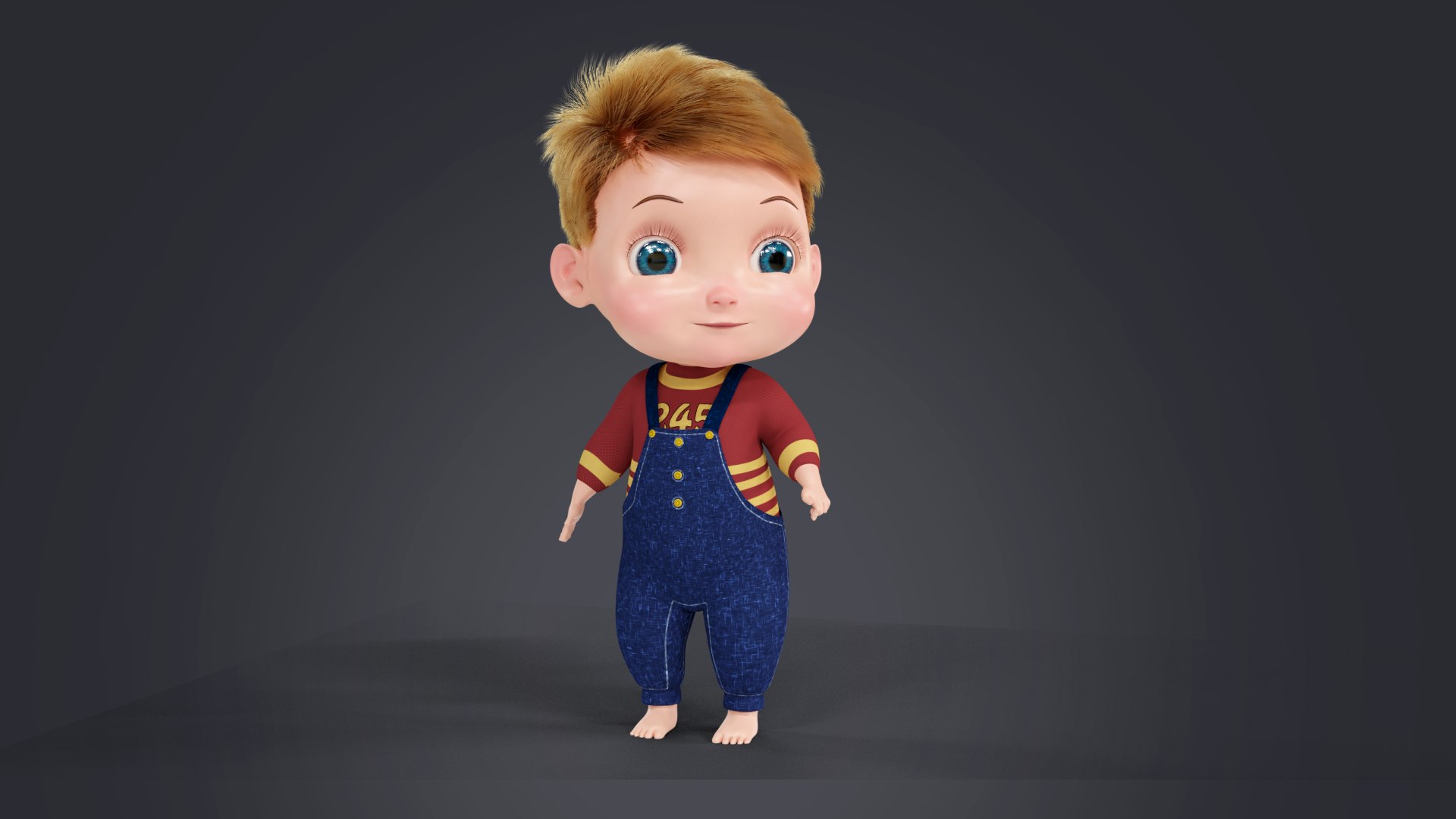 Cartoon Fur Boy Cute Character Rigged 3D Model - TurboSquid 1729616