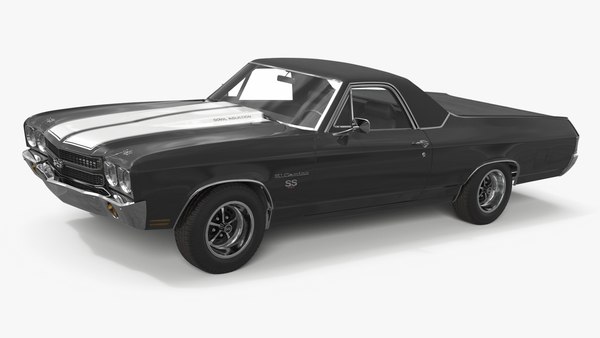 modelo 3d Chevrolet El Camino SS 1970, negro simplificado - TurboSquid ...