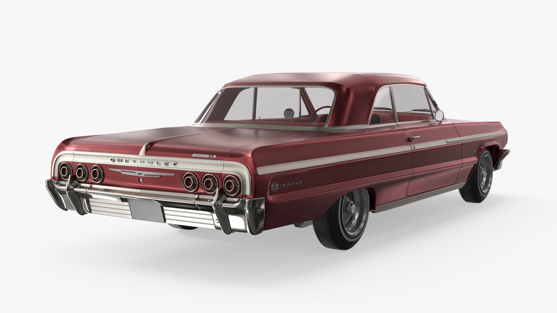 3D Chevrolet Impala 1964 Lowrider Hydraulic Pearl Red Model - TurboSquid 2458647