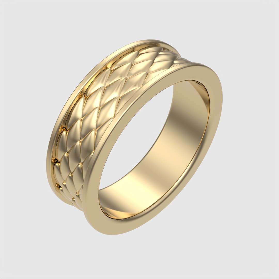 3D Quilted Pattern Band Ring JDBCo Model - TurboSquid 2341270
