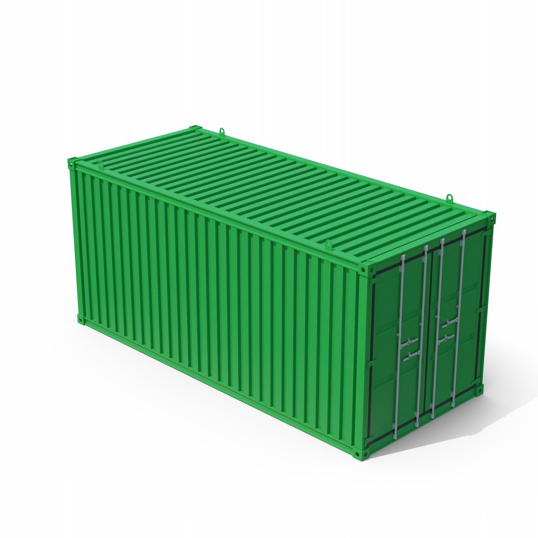 3D Model Green Ship Container - TurboSquid 2360121