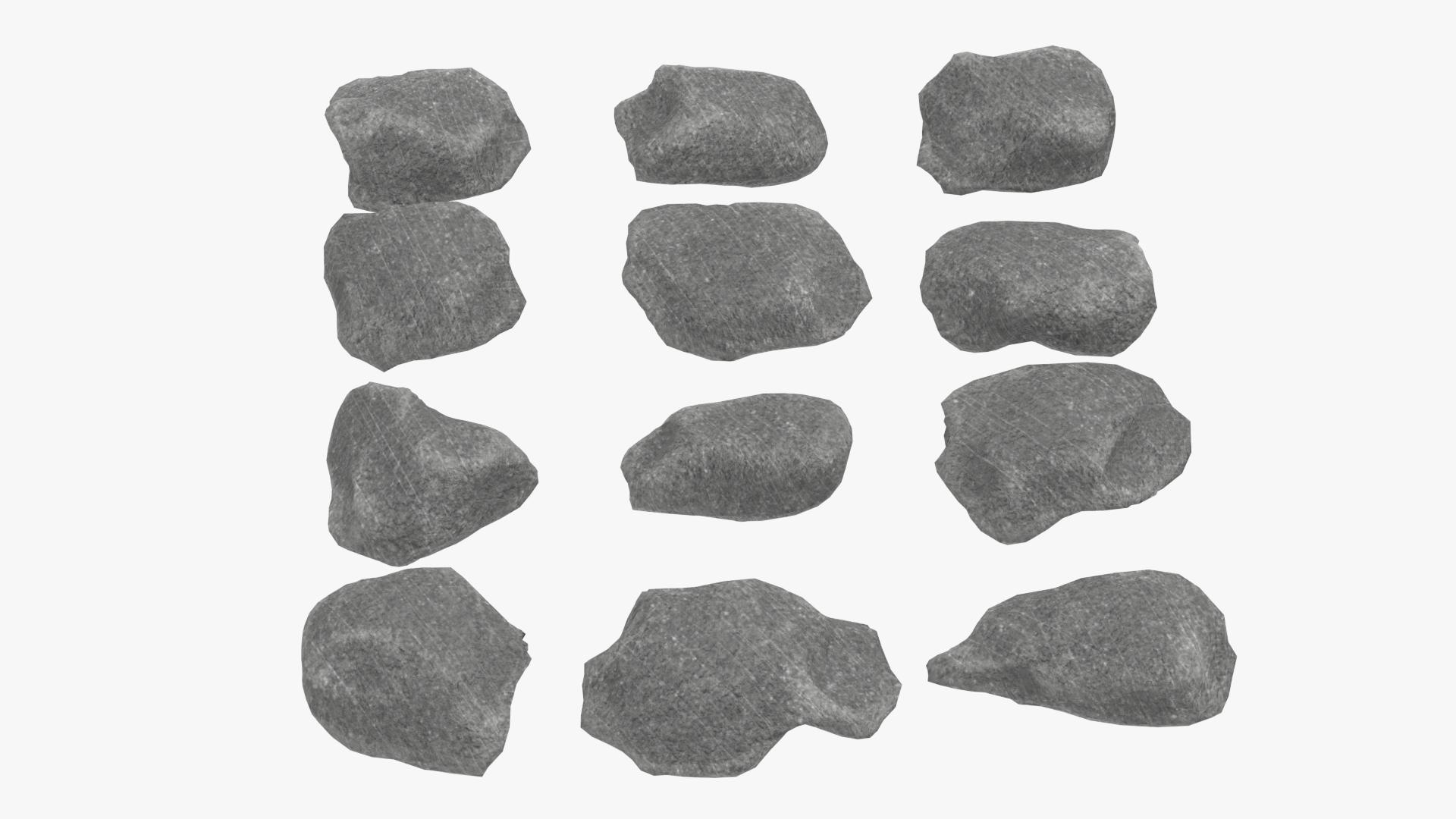 Limestone Rocks Pebbles Set 3D - TurboSquid 2193065