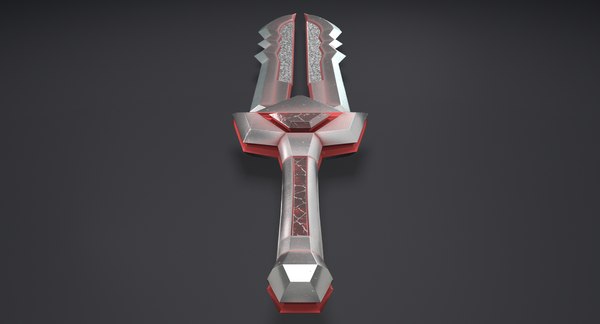 3D stylized dagger red - TurboSquid 1359877