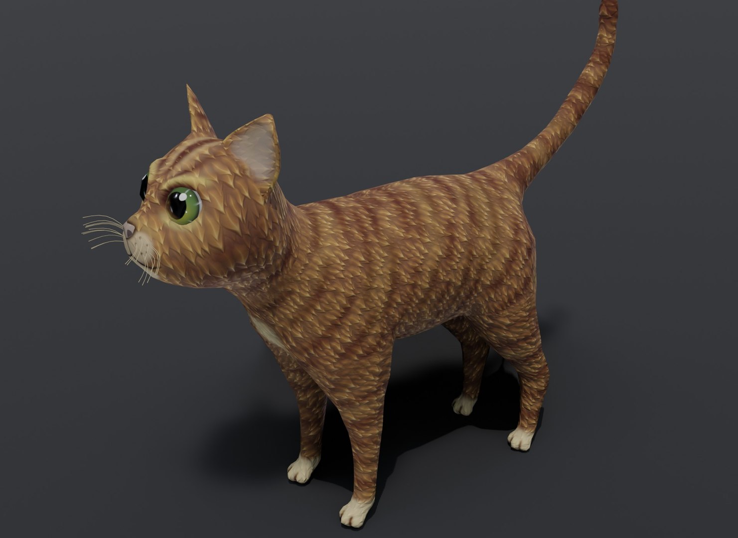 Cartoon cat orange modeled model - TurboSquid 1542416