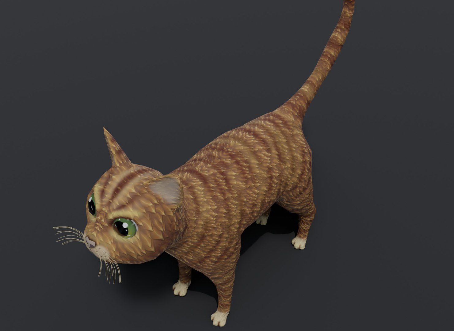 Cartoon cat orange modeled model - TurboSquid 1542416