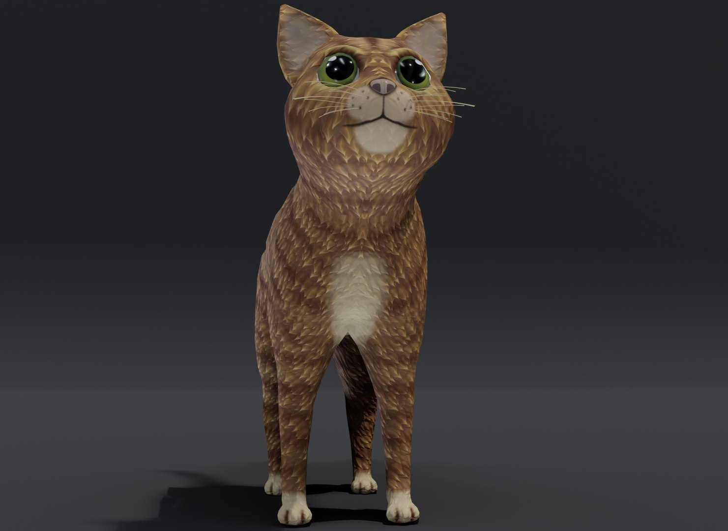 Cartoon cat orange modeled model - TurboSquid 1542416