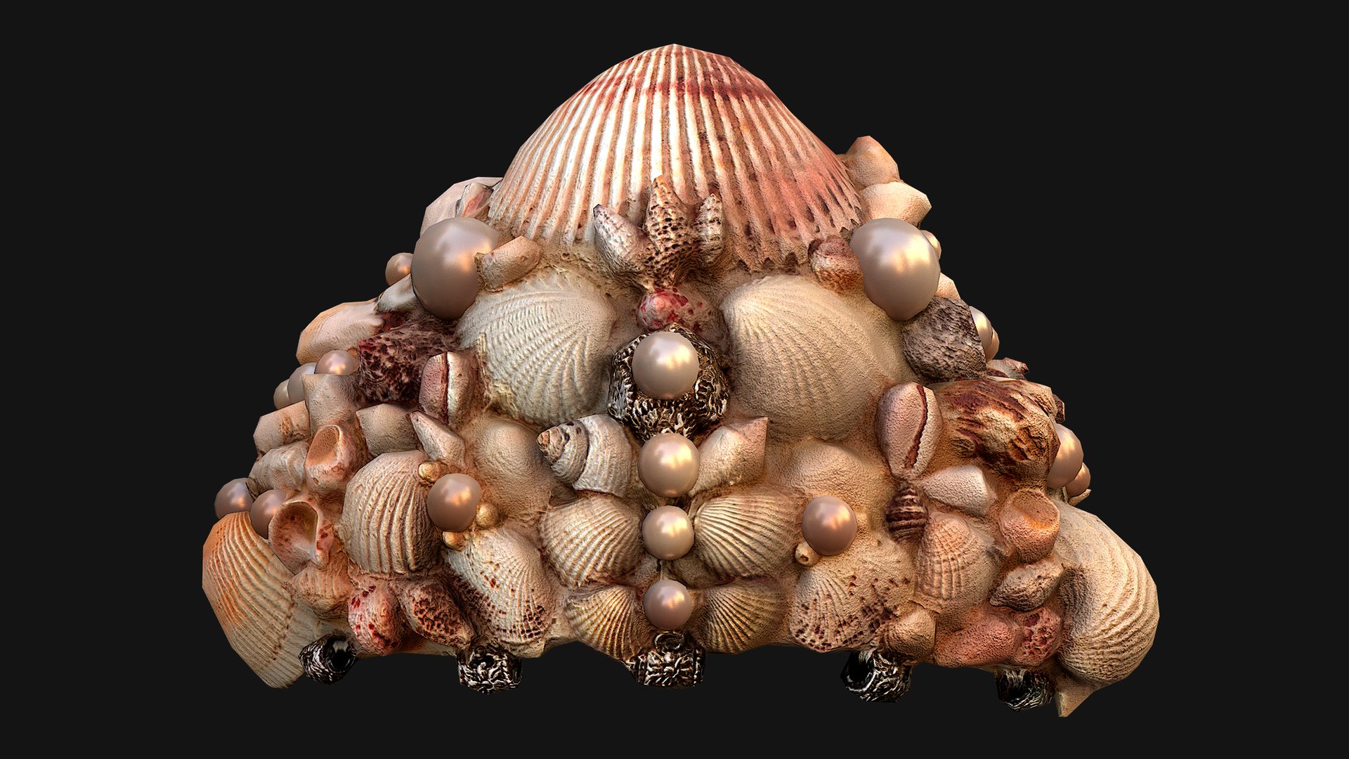 Barbie Crown Seashell Tiara 3D Model - TurboSquid 2176174