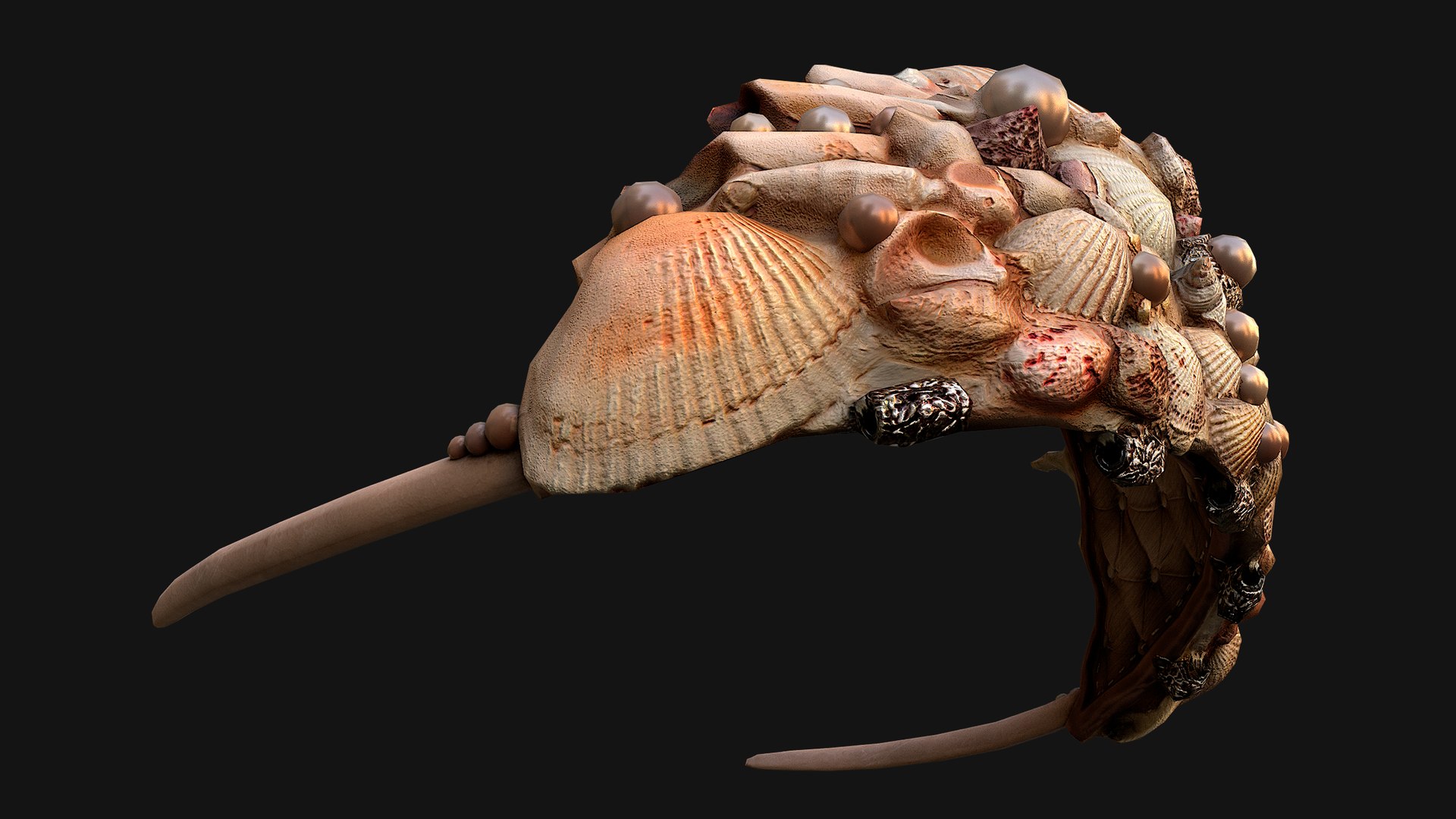 Barbie Crown Seashell Tiara 3D Model - TurboSquid 2176174