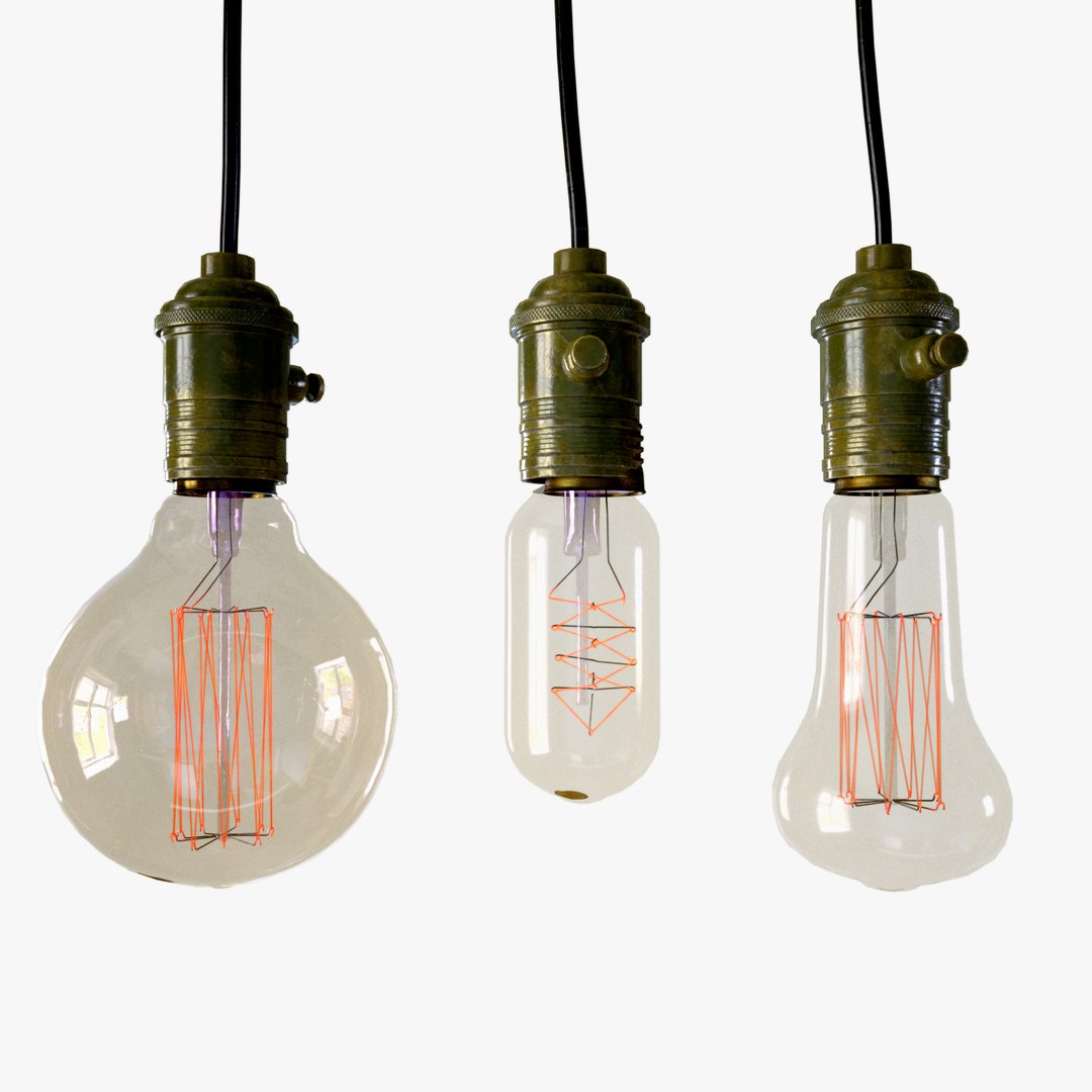 Vintage Light Bulbs Set PBR Model - TurboSquid 2237390