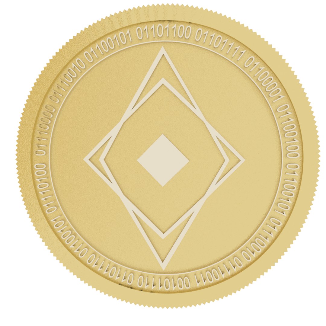 Ether zero gold coin model - TurboSquid 1603664