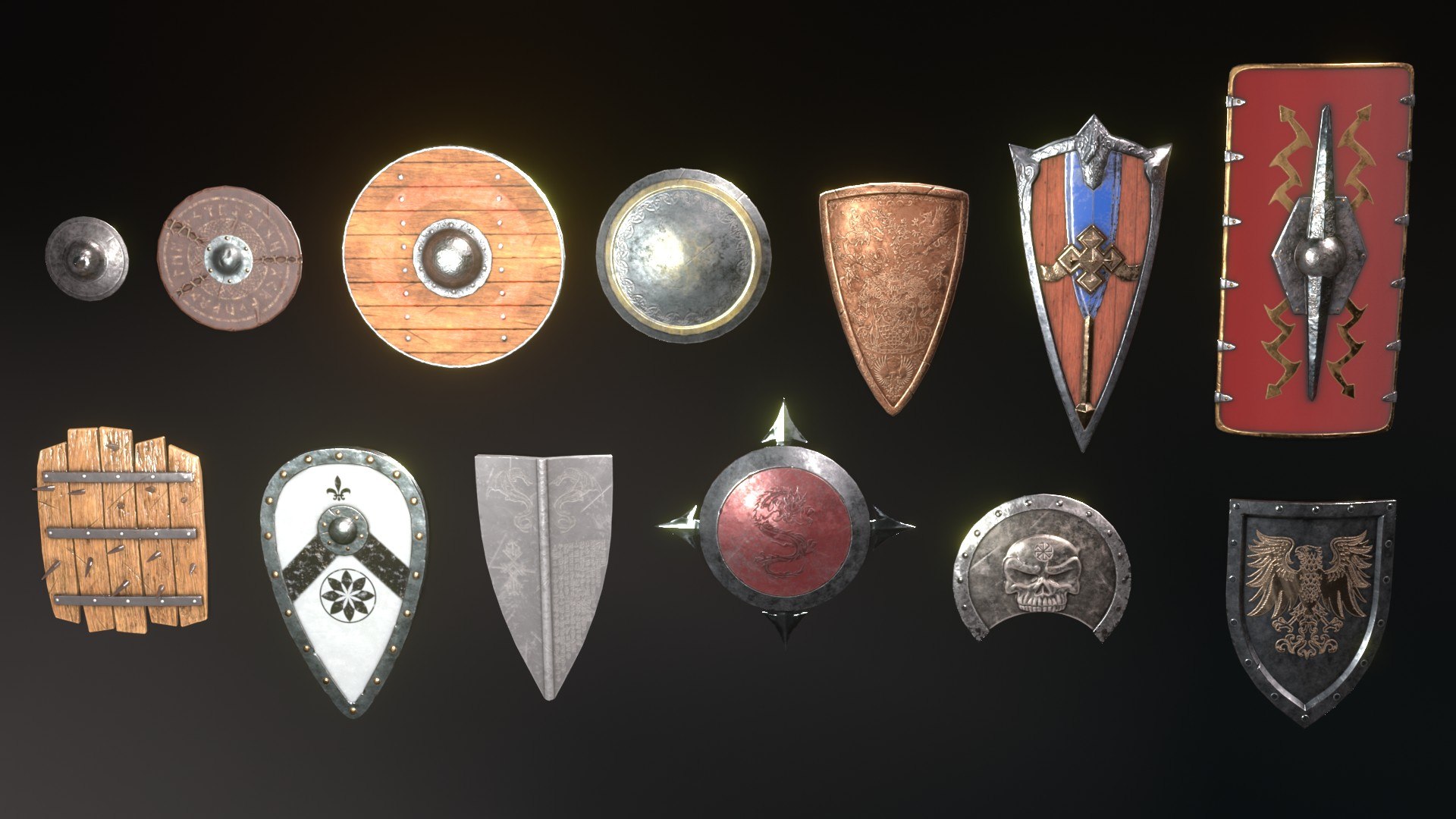 Set Shields 3D Model - TurboSquid 1713052