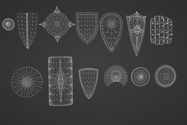 Set shields 3D model - TurboSquid 1713052