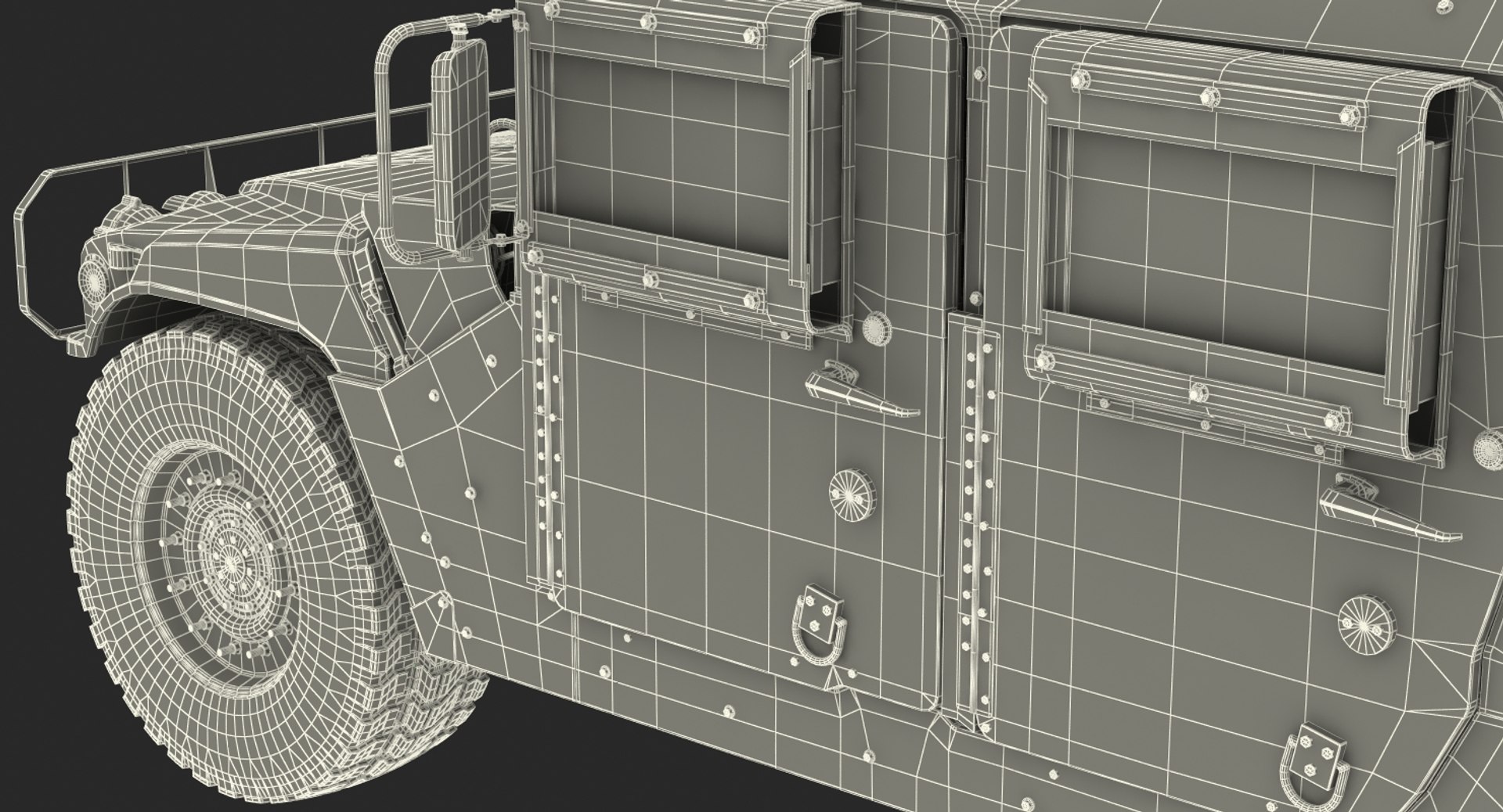 humvee m1151 simple interior 3ds