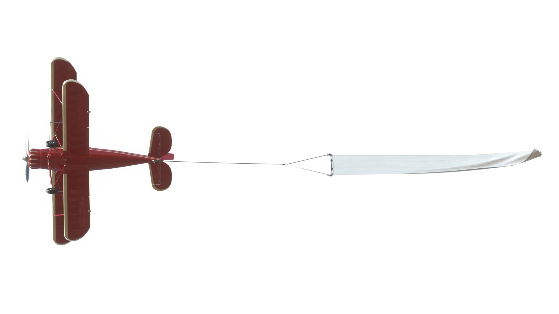 3D model Red Airplane With Banner - Animated Game Asset - TurboSquid ...