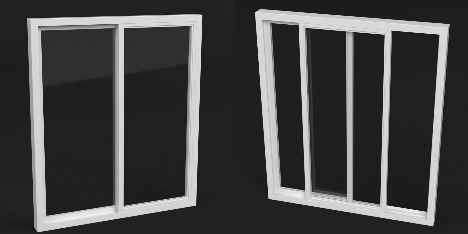 Double Rail Sliding Window Frame 3D Model - TurboSquid 1700921