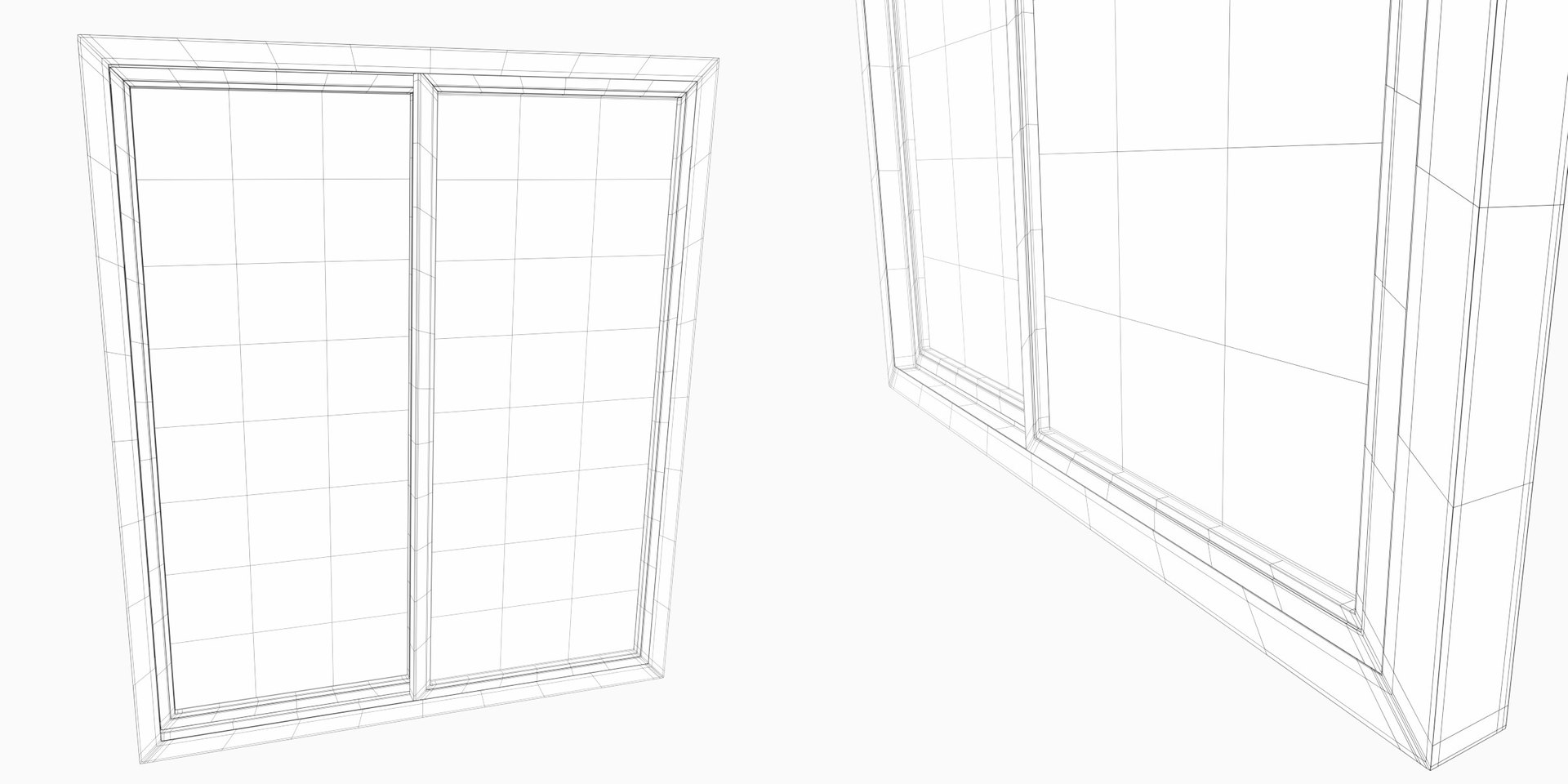 Double Rail Sliding Window Frame 3D Model - TurboSquid 1700921