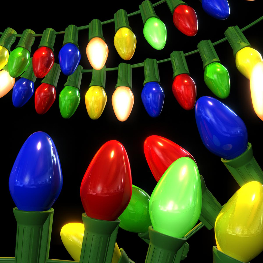 3d Model 2 Pack Christmas Lights
