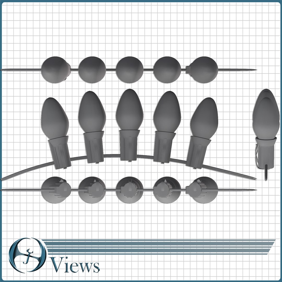 3d Model 2 Pack Christmas Lights