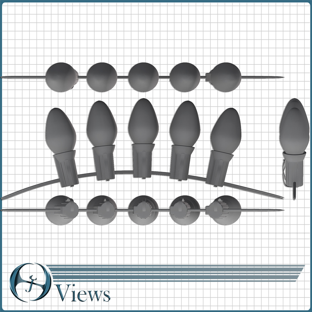 3d model 2 pack christmas lights