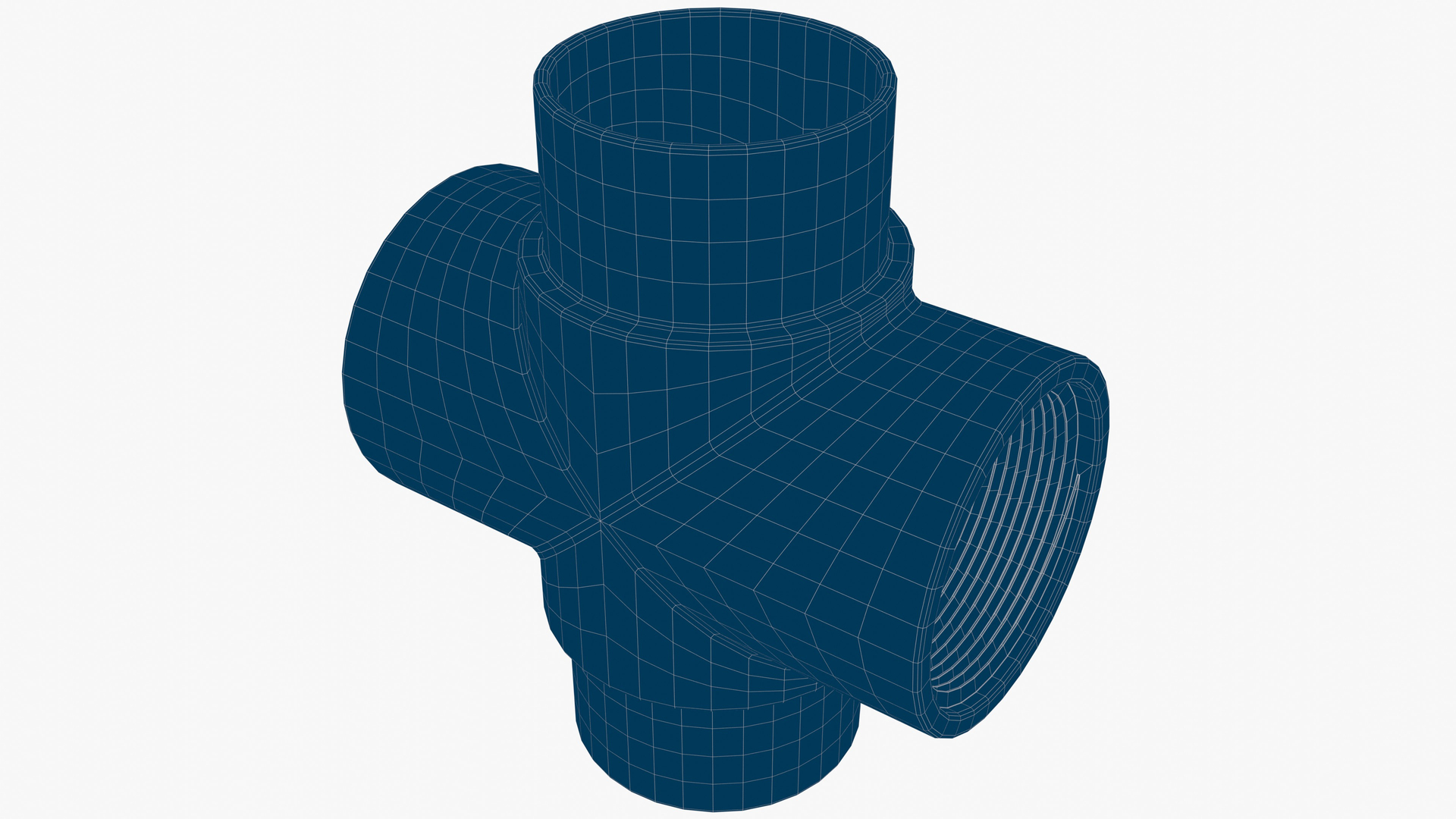 PVC Cross Female X Spigot 3D Model - TurboSquid 2093826