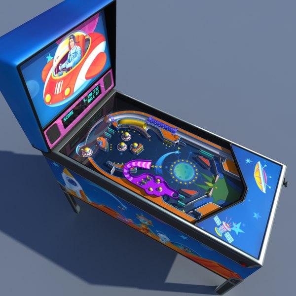 3d model pinball machine 02