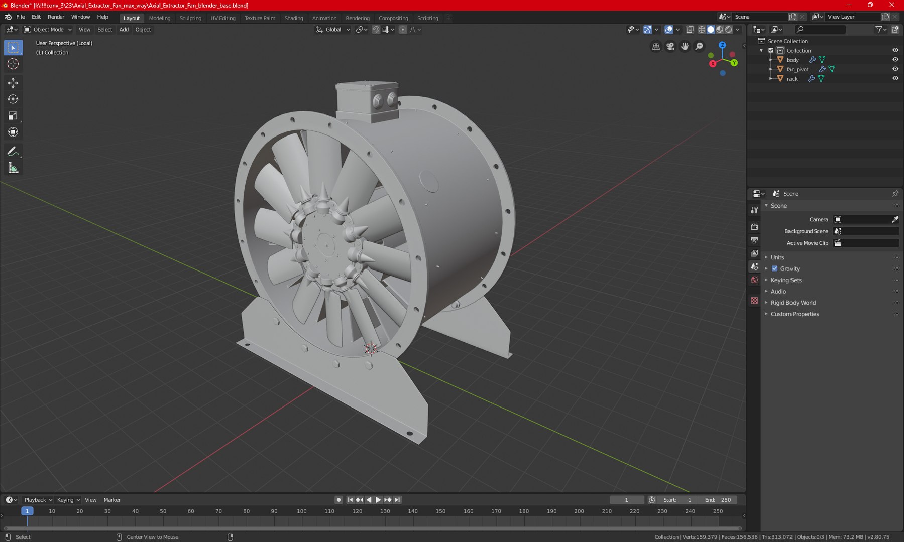 3D Axial Extractor Fan Model - TurboSquid 2184603