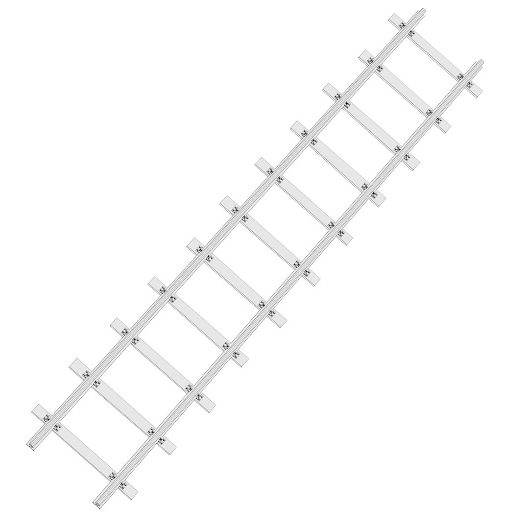 3d Model Railroad Line Straight