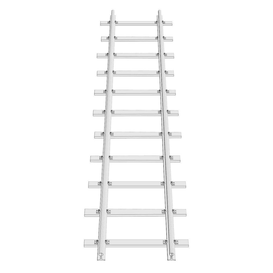 3d Model Railroad Line Straight