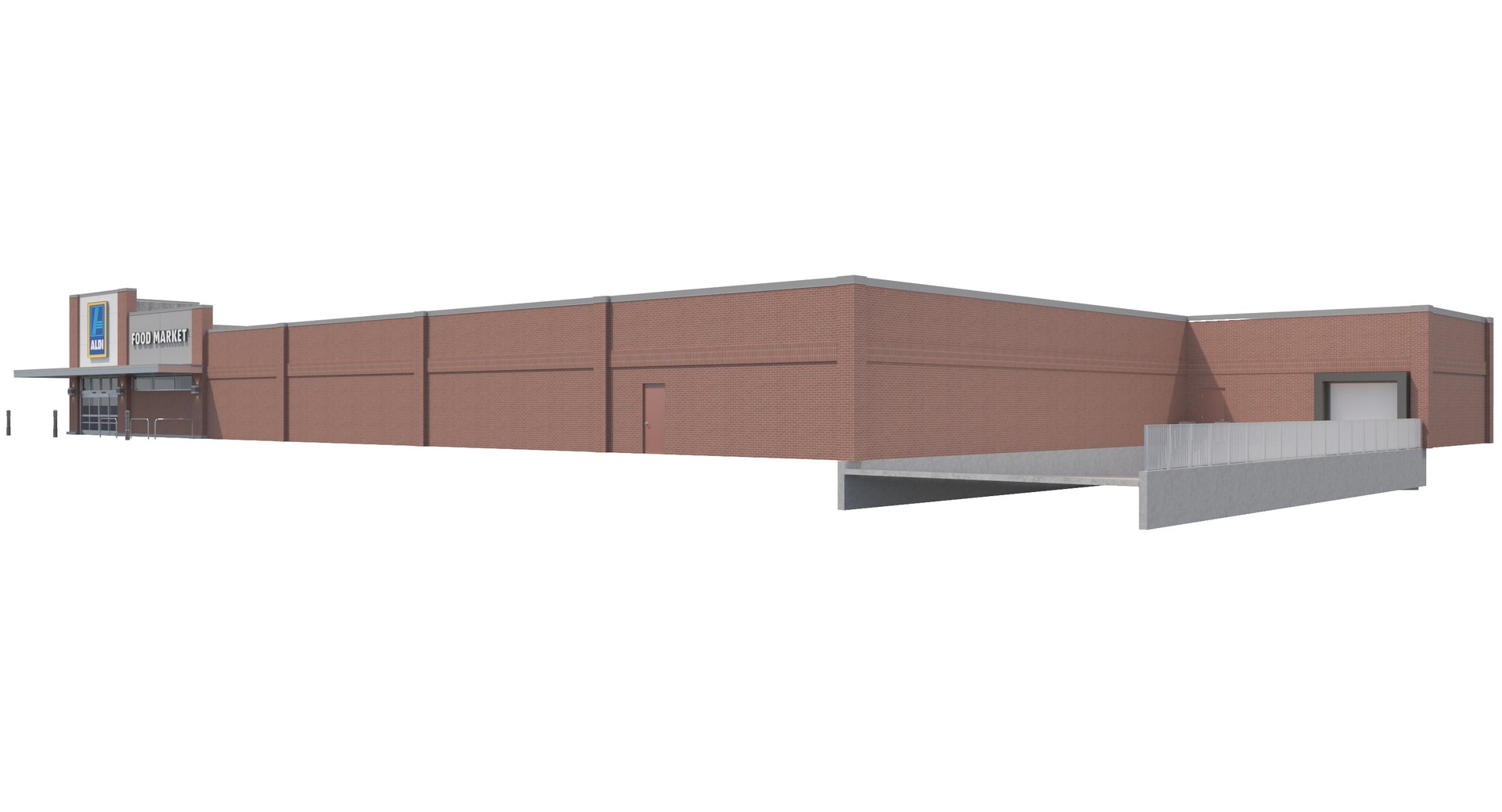 Exterior Retail Aldi Grocery Store 3D Model - TurboSquid 1253066