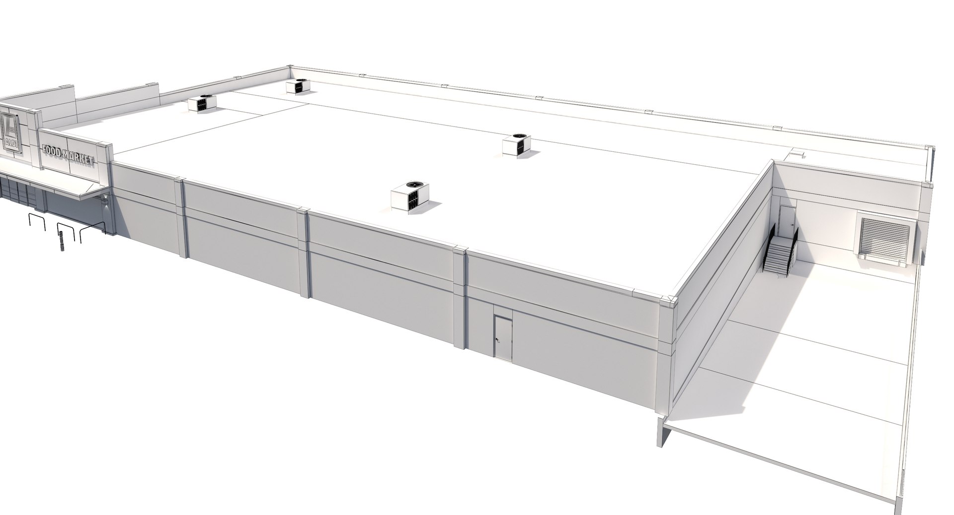 Exterior Retail Aldi Grocery Store 3D Model - TurboSquid 1253066