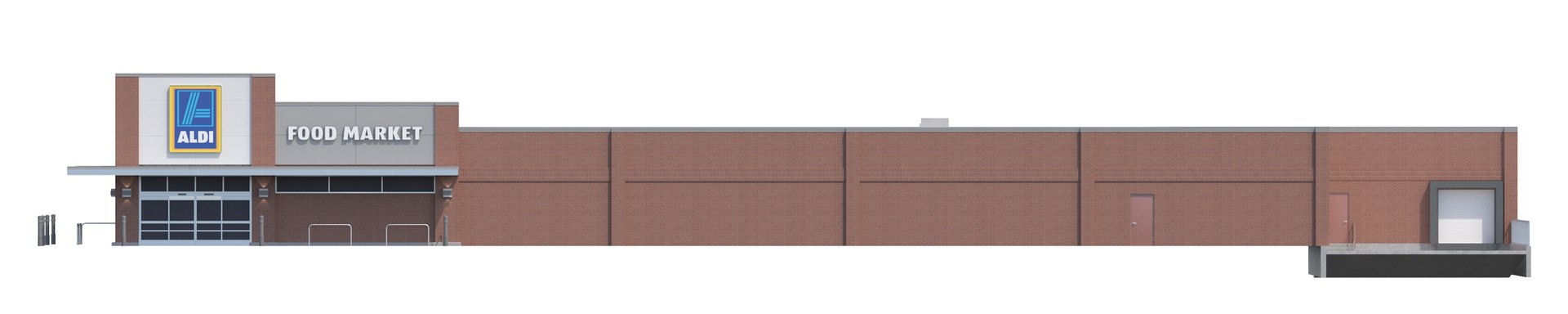 Exterior Retail Aldi Grocery Store 3D Model - TurboSquid 1253066