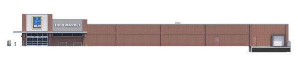 Exterior retail aldi grocery store 3D model - TurboSquid 1253066
