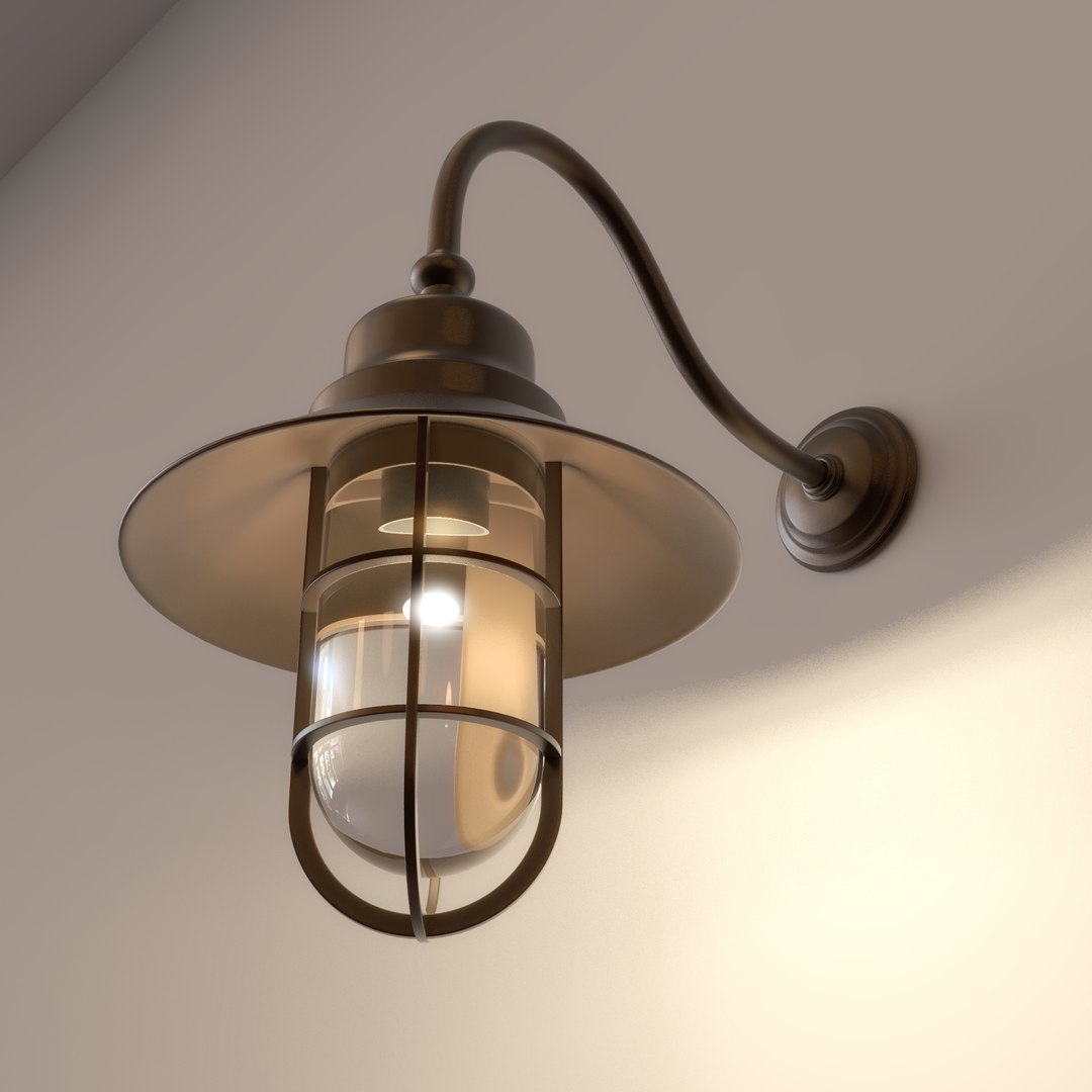 Old Fashioned Wall Light 3d Obj