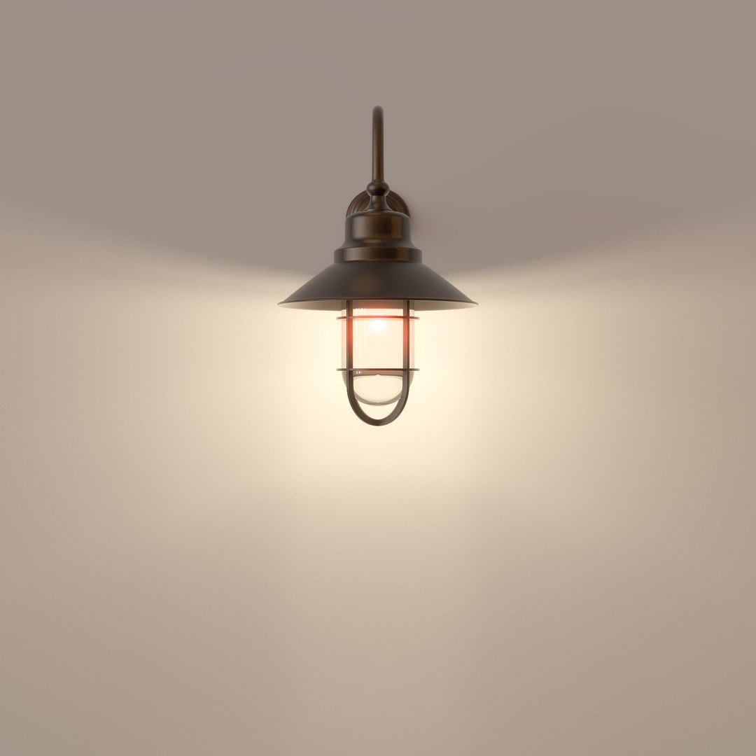 Old Fashioned Wall Light 3d Obj