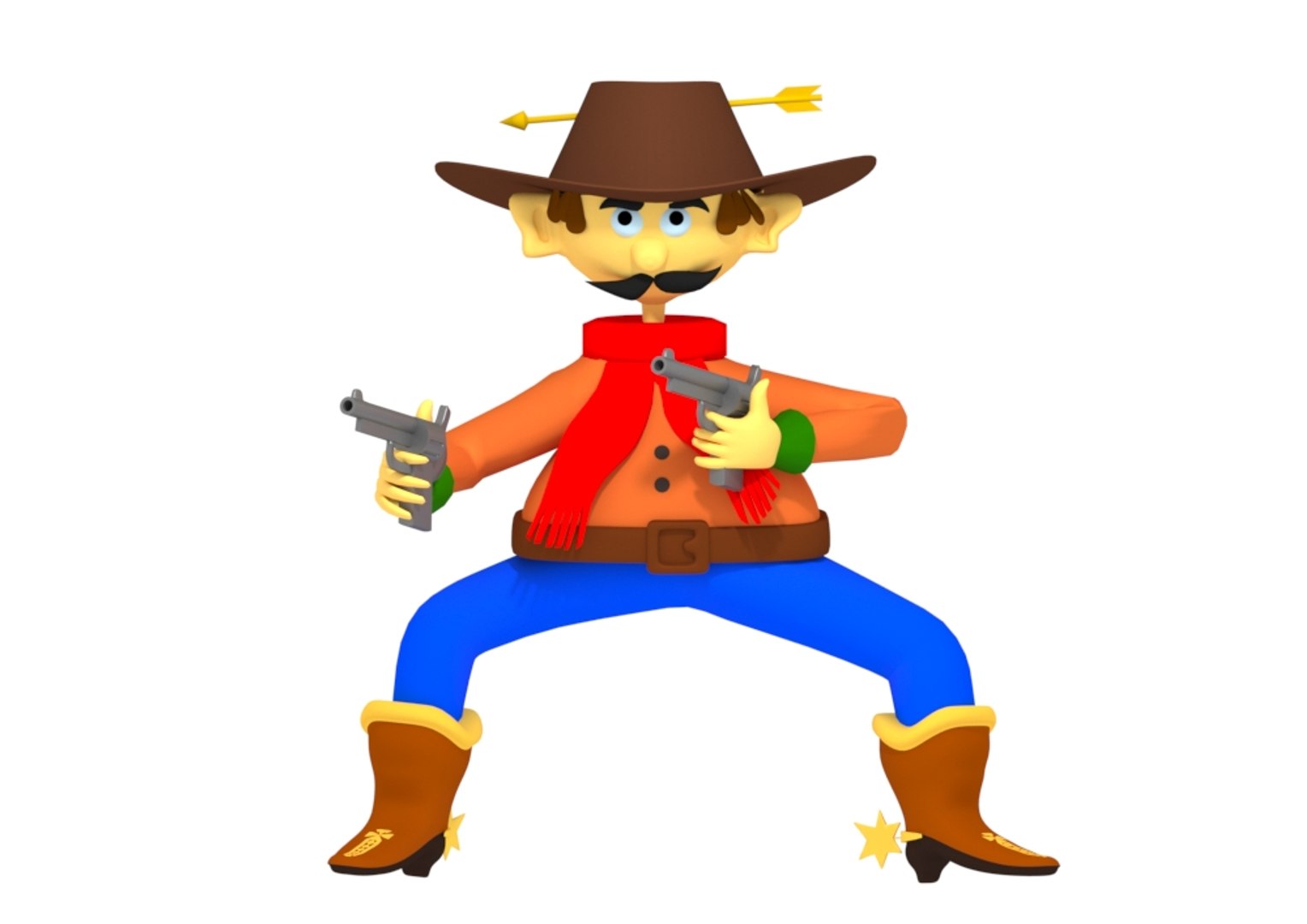 Cartoon Cowboy 3D Model - TurboSquid 1485595