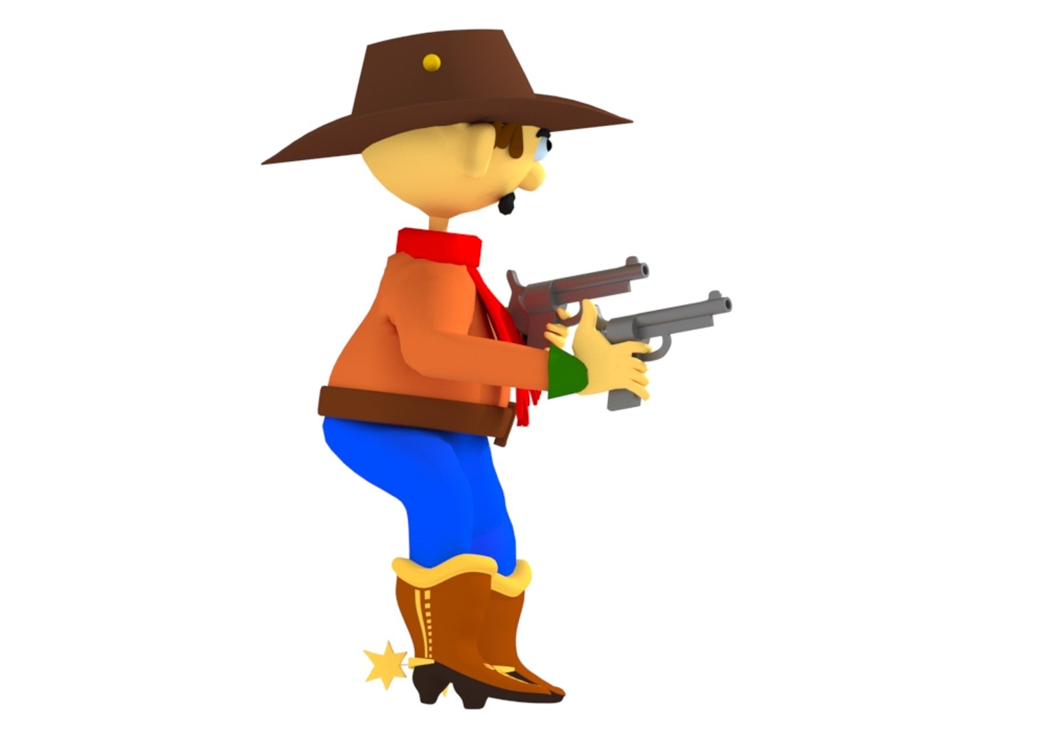Cartoon Cowboy 3D Model - TurboSquid 1485595
